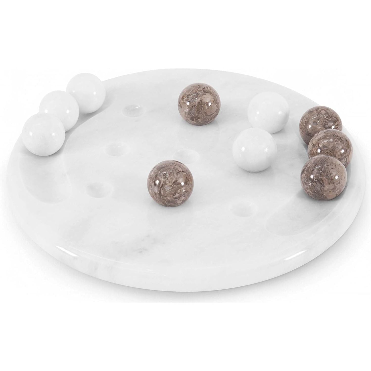 Marble Tic Tac Toe 10 Inch White and Oceanic Handcrafted Board Game ...